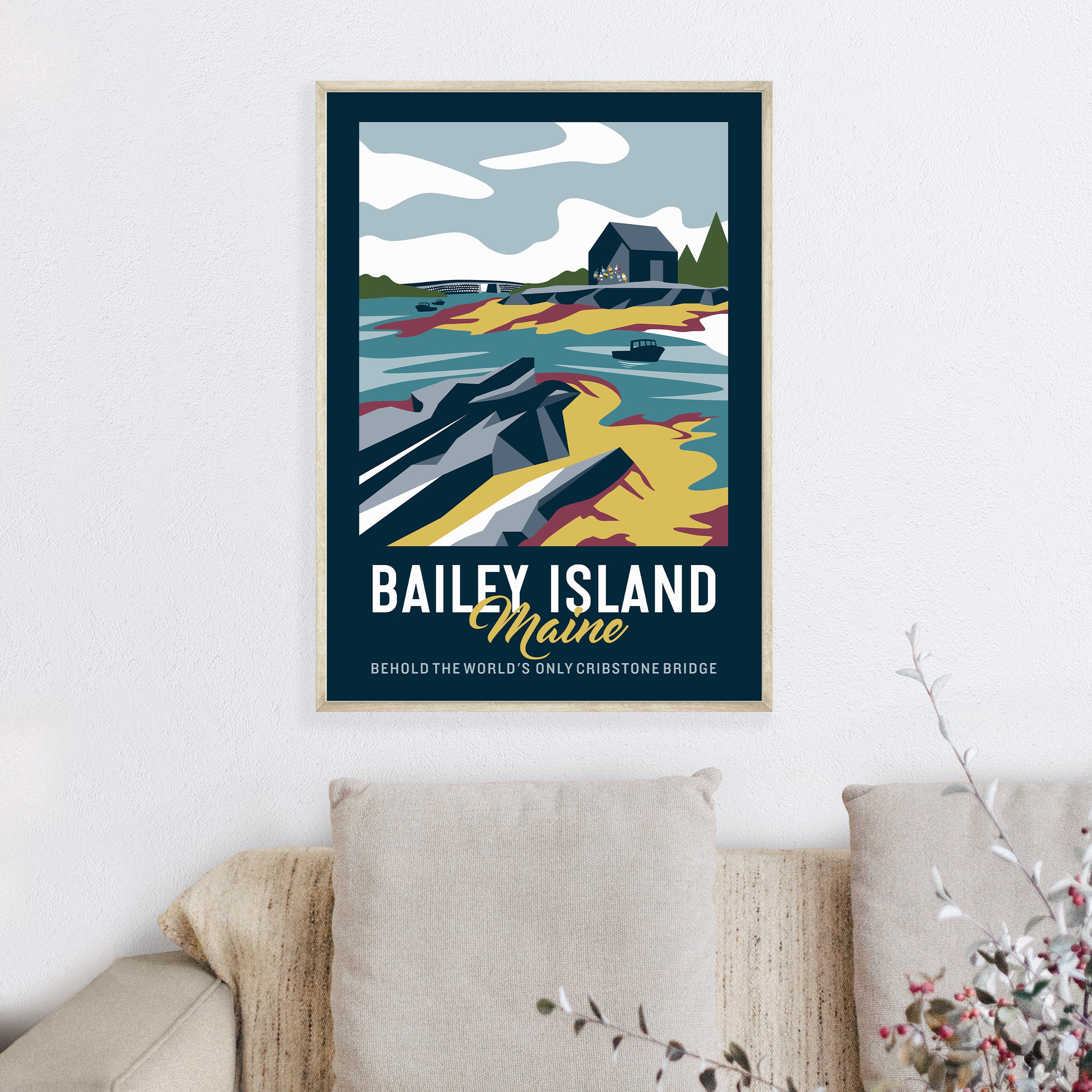 Bailey Island Maine Poster | Vintage Travel Poster | Ocean Poster | La ...